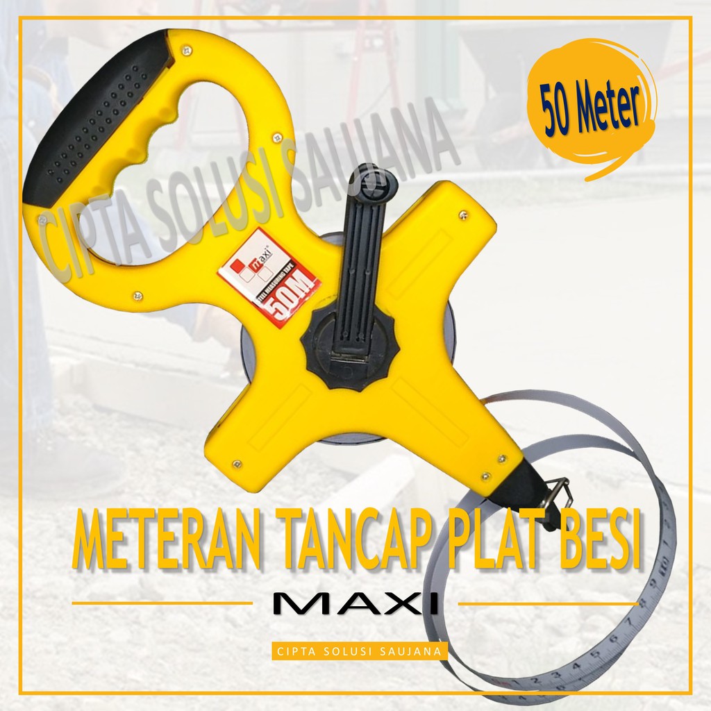 Jual MAXI METERAN TANCAP 50 M METERAN TANAH PLAT BESI BODI FIBERGLASS ...