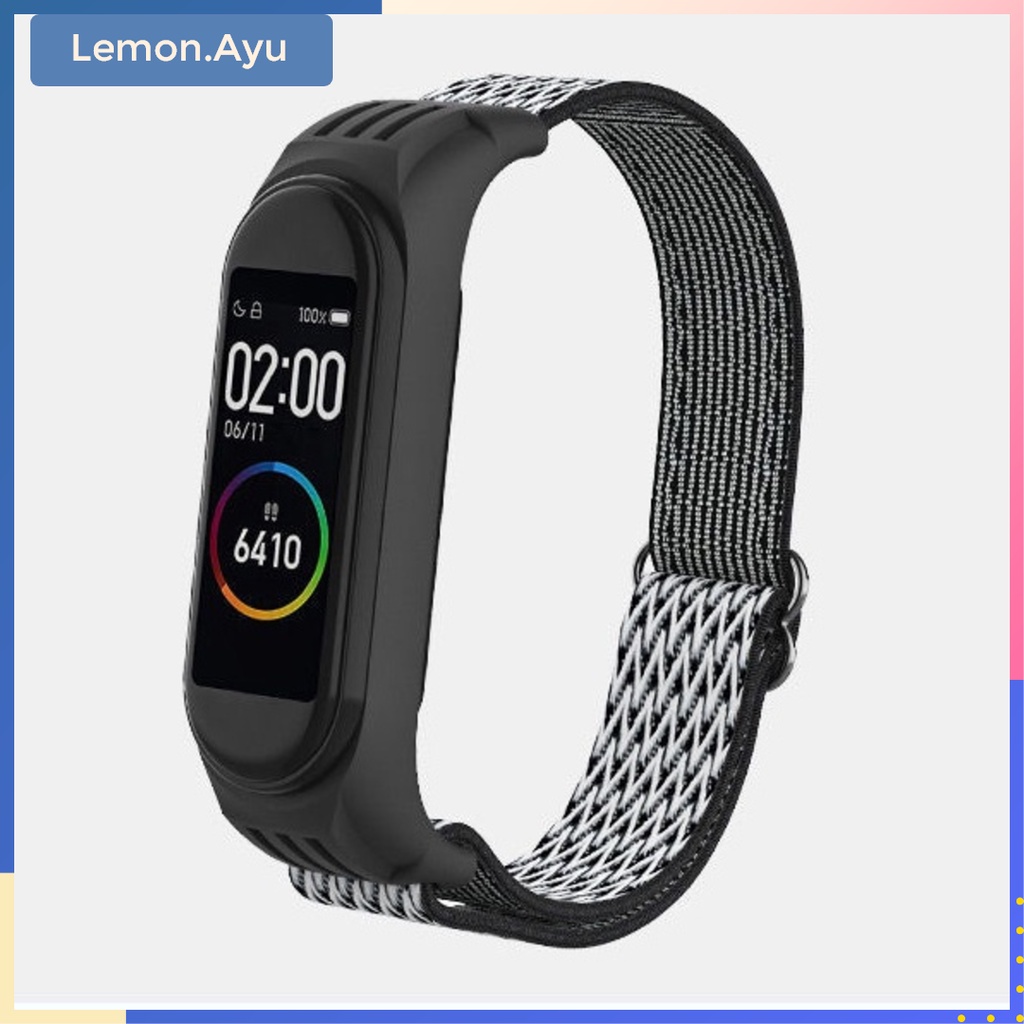 Jual Soft Nylon Fiber Stripe Strap Xiaomi Mi Band 3 4 5 6 7 Elasticity Sports Loop Replacement ...