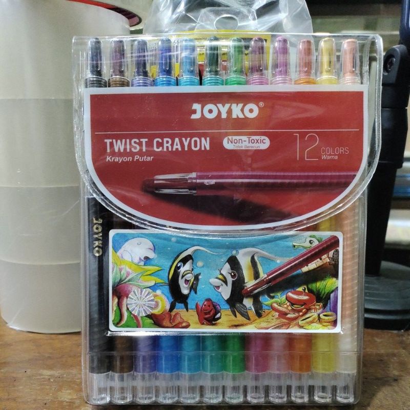 Jual Crayon Joyko Putar 12 Warna Twist Crayons | Shopee Indonesia