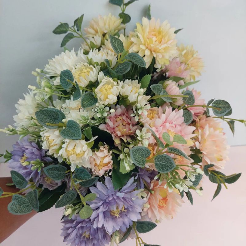 Jual Bunga Artificial Carnetion daun dolar / Bunga Hiasan Tangkai ...