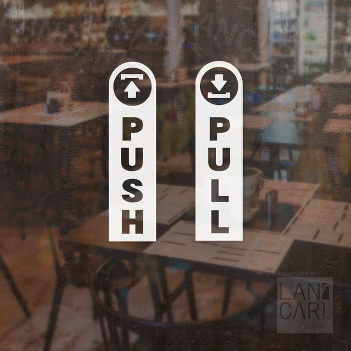 Jual Sticker Cutting Decal Push Pull Pintu Cafe Stiker Wall Kaca ...