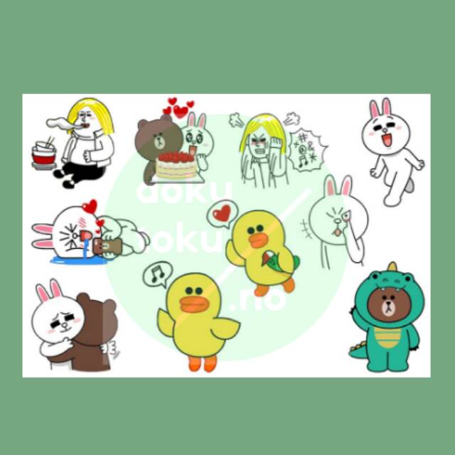 Jual Stiker line friends cony brown sally james tumblr waterproof ...