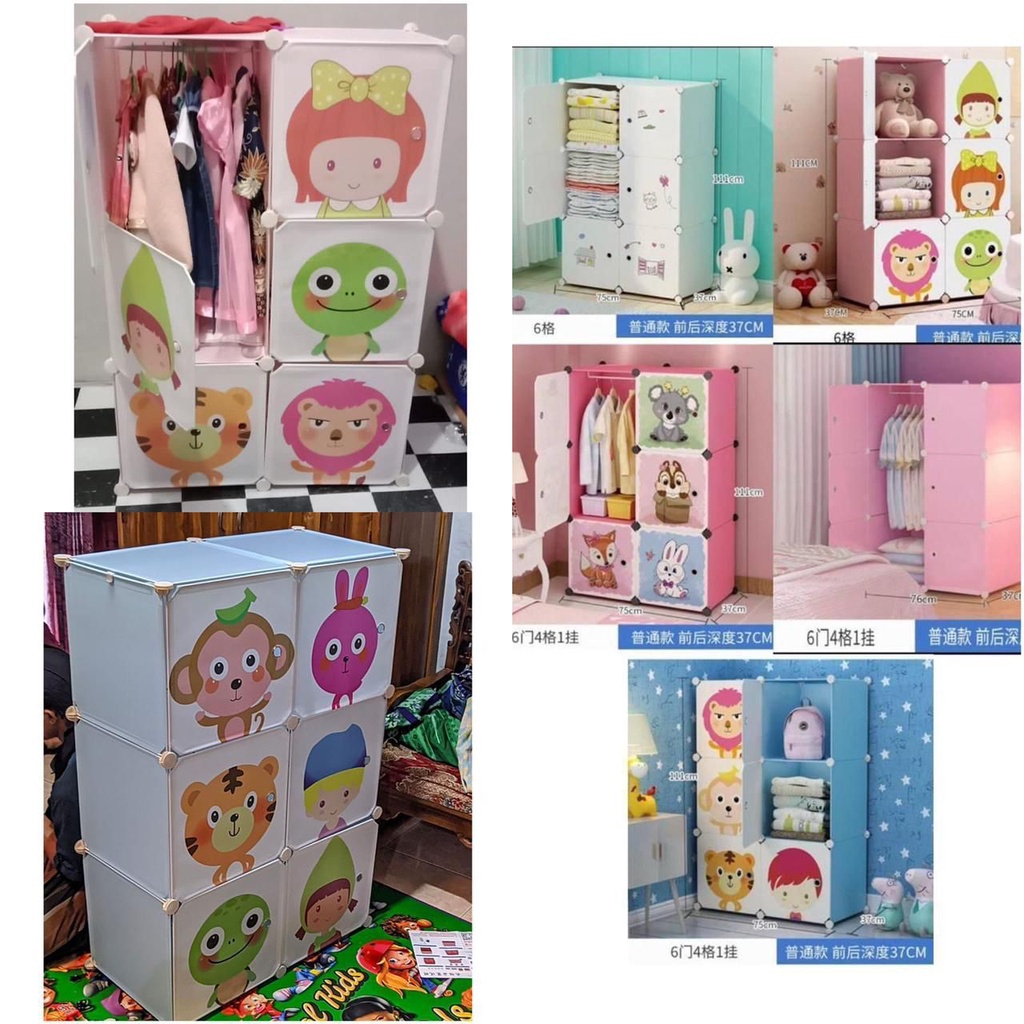 Jual Lemari Baju Portable / Lemari Baju Plastik 6 Pintu / Lemari Susun ...