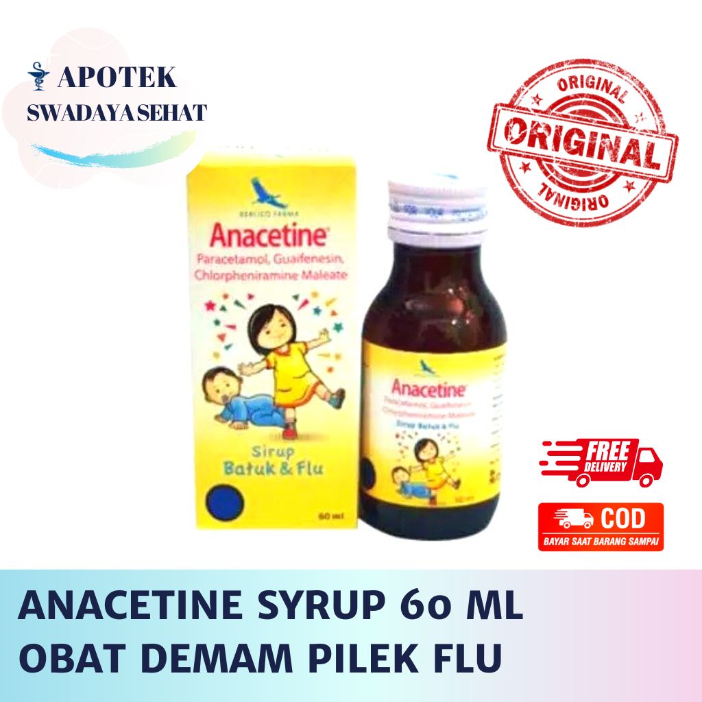 Jual ANACETINE Syrup 60 ML - Obat Demam Pilek Flu Anak Sirup Anacetin ...