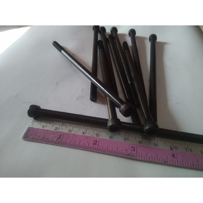 Jual Baut L Baja Hitam ukuran m8 x 120 atau baut drat 12 panjang 12cm | Shopee Indonesia