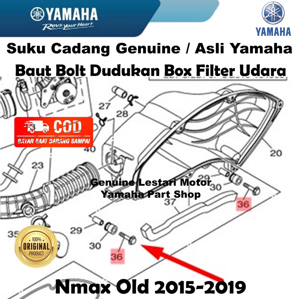 Jual Baut Bolt Dudukan Box Filter Udara Nmax N Max Old Asli Yamaha ...