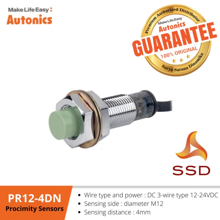 Jual Proximity Sensor Induktif, Jarak Deteksi 4mm, Tipe DC 3-wire 12-24VDC, Output NPN, Autonics ...