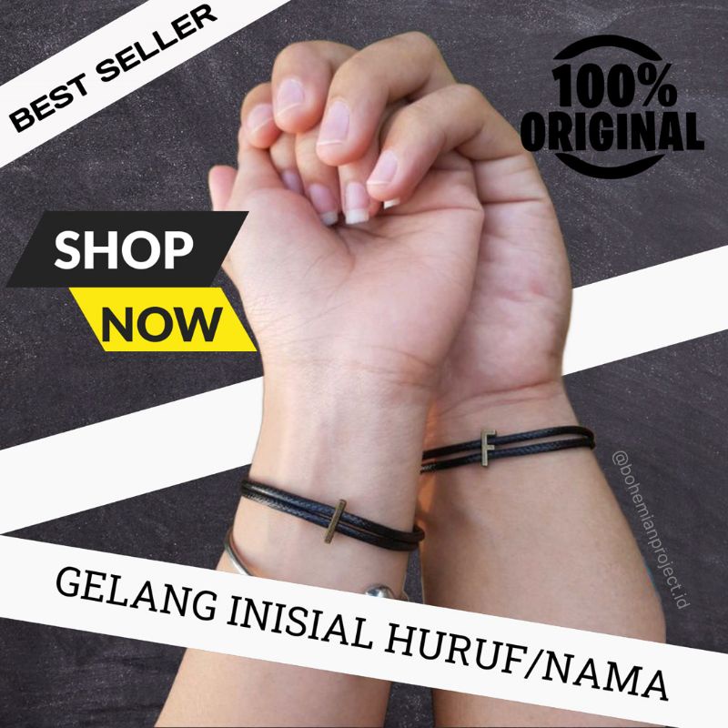 Jual 8.8 GELANG HURUF | GELANG NAMA | GELANG INISIAL A-L | gelang ...