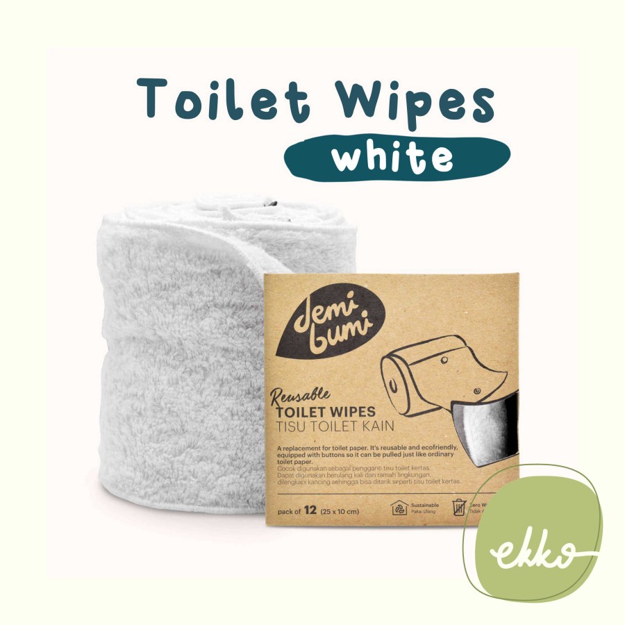 Jual Demi Bumi - Tisu Toilet Kain (Putih) / Reusable Toilet Wipes ...