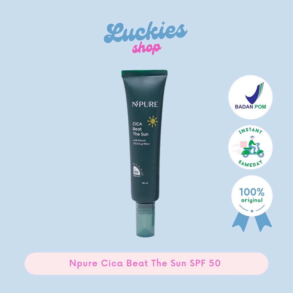 Jual BPOM N'pure Cica Beat The Sun SPF 50 PA ++++ Sunscreen Npure Tabir ...