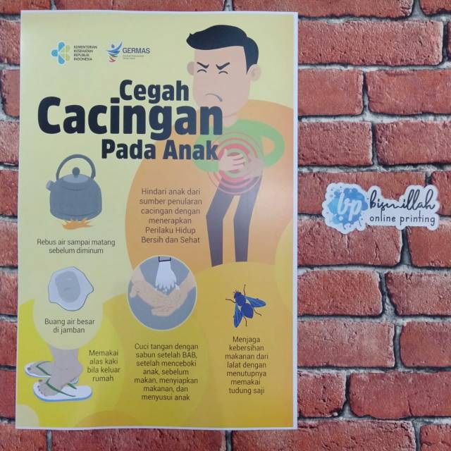 Jual Poster kesehatan cegah cacingan pada anak | Shopee Indonesia