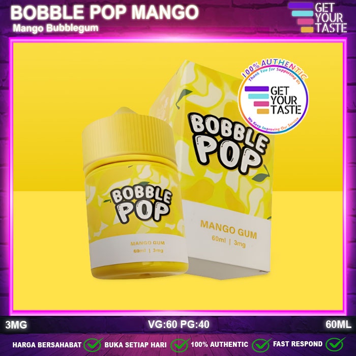 Jual Liquid Mantul Series Bobble Pop Mango Gum 60ML By Puff | Shopee ...