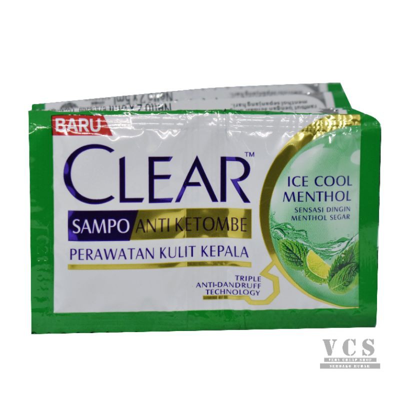 Jual Sampo Clear Sachet Anti Ketombe Ice Cool Menthol 12 sachet ...