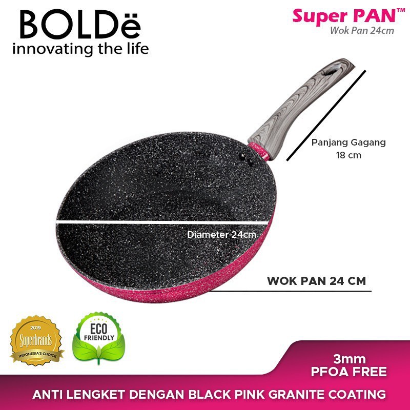 Jual Bolde Super Pan Beige Blackpink 24 cm Panci Penggorengan Deep Wok ...