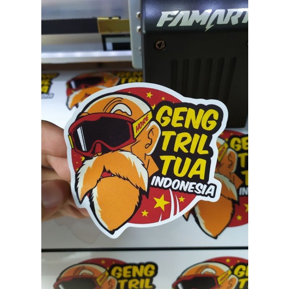 Jual Stiker GTT Geng Tril Tua Edisi Jin Kura-kura, Print UV (size 7,5x7 ...