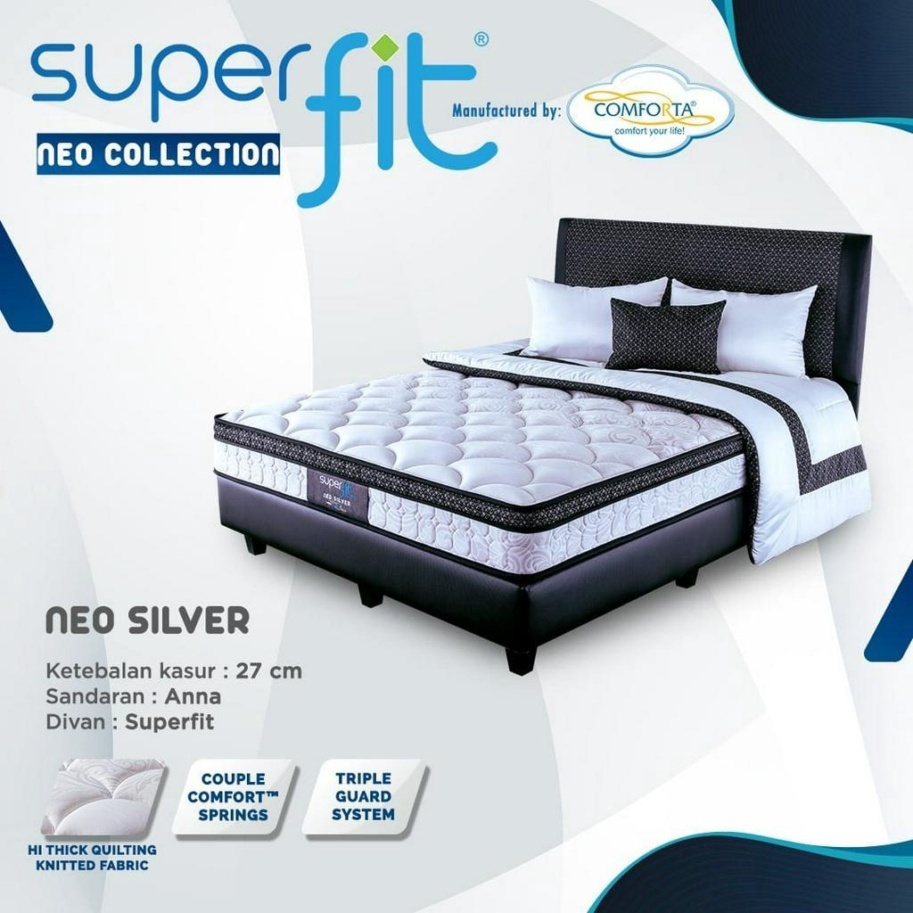 Jual Spring Bed Super Fit Neo Silver Full Set | 90x200/100x200/120x200 ...