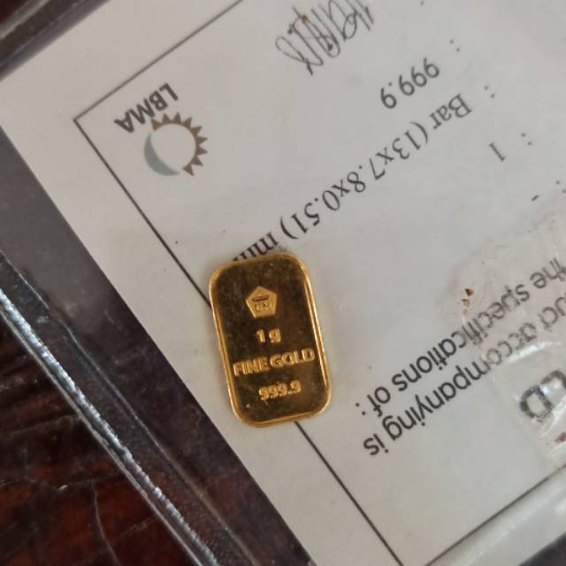Jual Logam Mulia LM Emas Antam 1 gram 24 karat Bersertifikat | Shopee ...