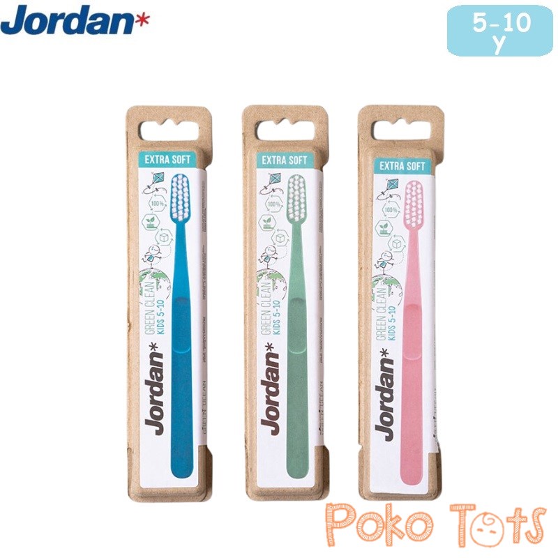 Jual Jordan Green Clean Kids Toothbrush Extra Soft 5-10 Years Kids ...