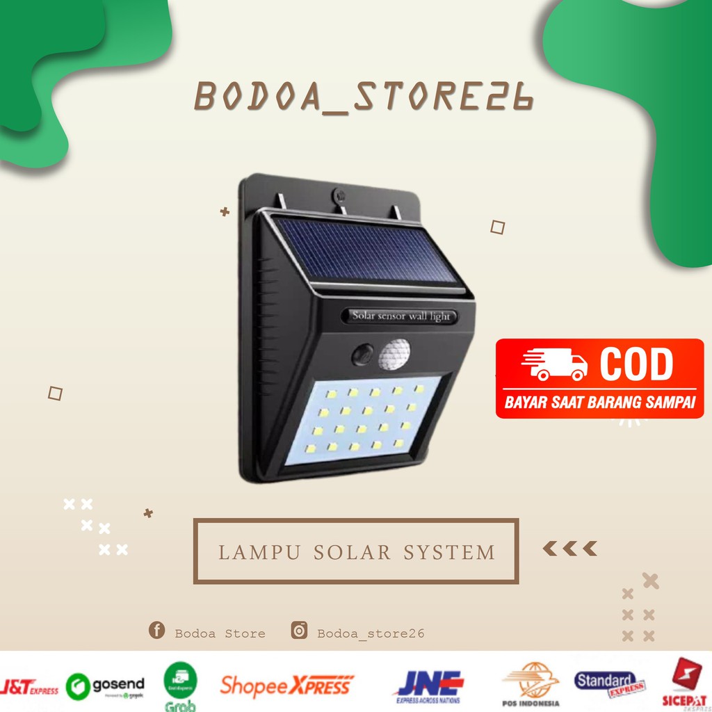 Jual Lampu Taman Tembok Dinding Sensor Solar Tenaga Matahari Surya ...