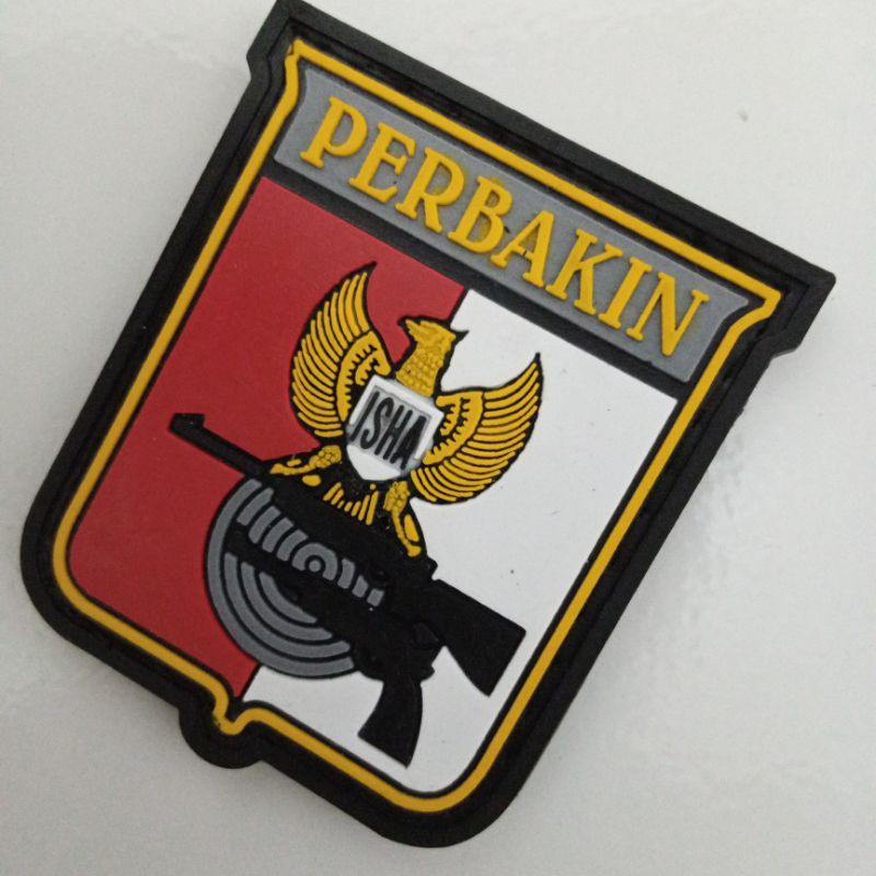 Jual patch rubber LOGO PERBAKIN garuda merah putih.tempelan karet ...