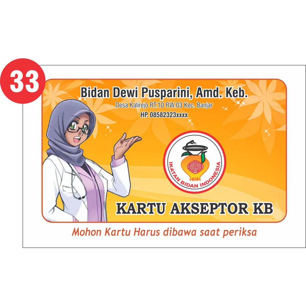 Jual Kartu Akseptor KB Lipat 3 , Kartu KB Lipat 3 (isi 100 lbr ...