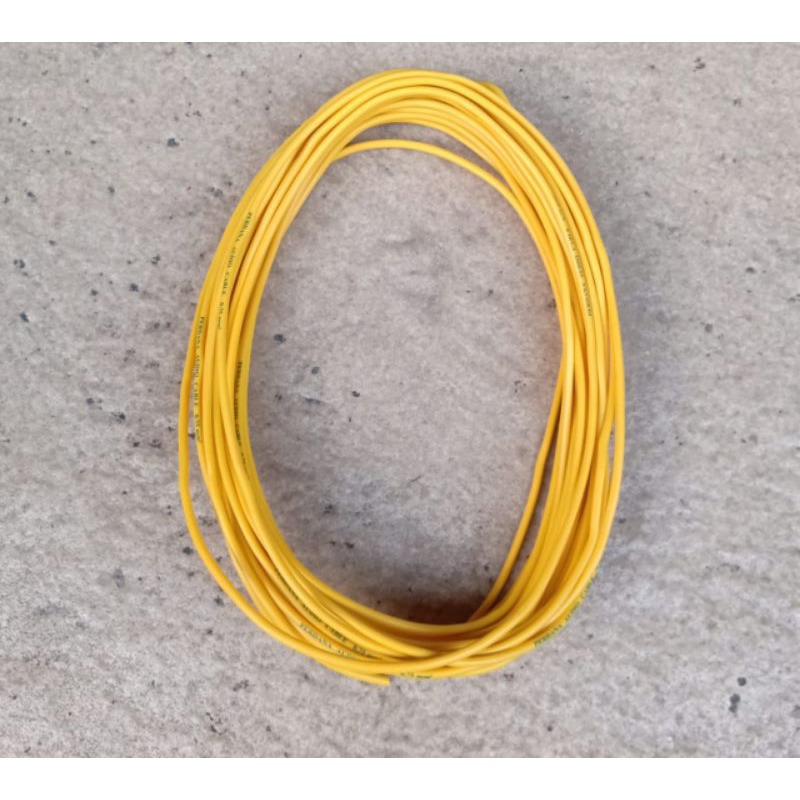 Jual 10 meter kabel perdana warna kuning ukuran 0,75 mm 18 AWG kabel ...