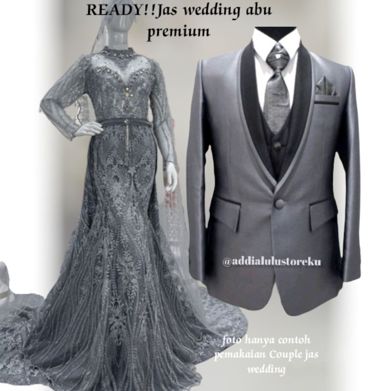Jual Jas pengantin pria Abu tua/jas wedding pria abu tuxedo/jas formal ...