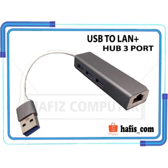 Jual USB 2.0 to 3 USB HUB dan LAN RJ45 Port USB to Ethernet LAN Converter | Shopee Indonesia