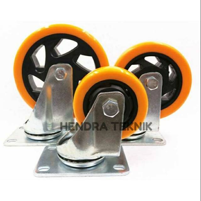Jual RODA CASTER PVC HIDUP 3 INCH RODA ETALASE PVC 75MM ORANGE HIDUP 3 ...