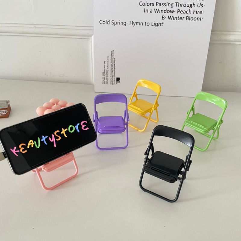 Jual korean aesthetic phone holder chair shape, stand handphone bentuk ...