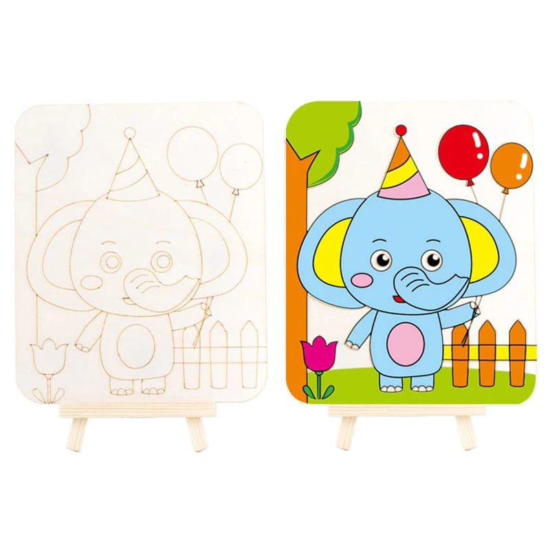 Jual DIY Wooden Coloring Board Mainan Aktivitas Mewarnai LukisaN Papan ...