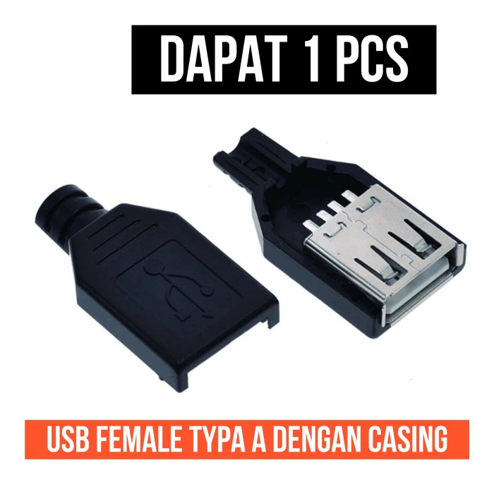 Jual Tipe A Kasing Casing Socket Connector Usb Female Type A - 90 4 pin ...