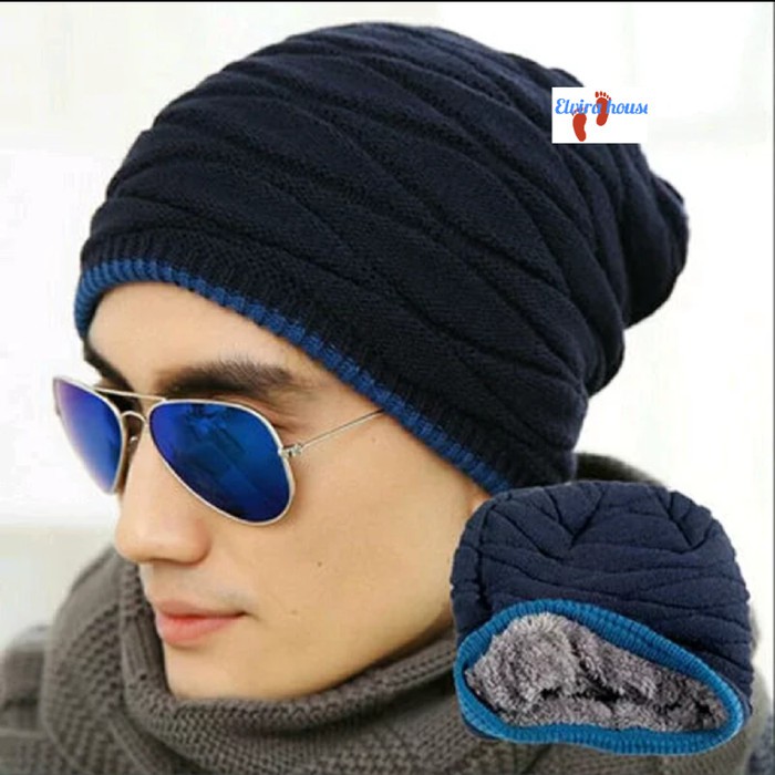 Jual DISKON!! TOPI KUPLUK PRIA MUSIM DINGIN / WINTER BULU2 HALUS HANGAT ...