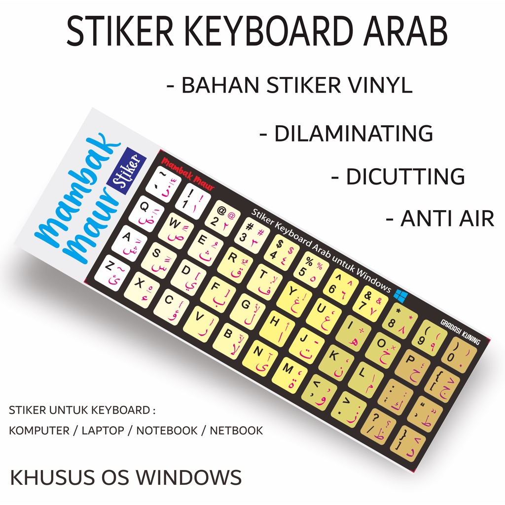 Jual STIKER KEYBOARD ARAB WARNA BAHAN VINYL SUDAH DICUTTING DAN ...