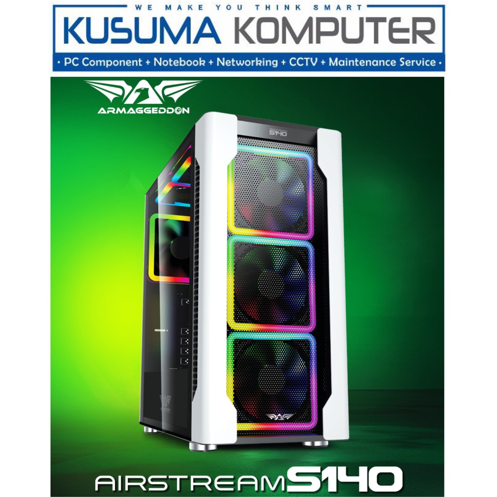 Jual Armaggeddon Airstream S140 E-ATX + 2 Fan Aura RGB Casing PC Gaming | Shopee Indonesia