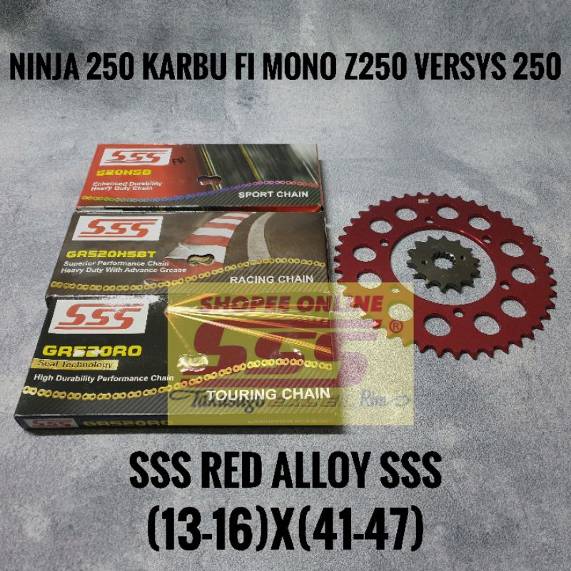 Jual GEARSET / GIRSET / 1SET GIR TIPE 520 RANTAI SSS HSB HSBT RO NINJA 250 | Shopee Indonesia