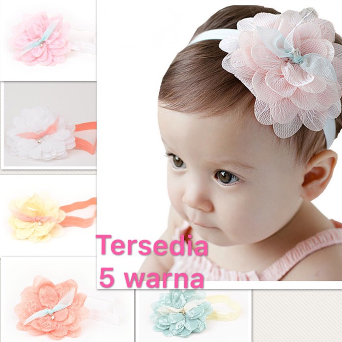 Jual bando bunga headband bayi dan anak bandana lace | Shopee Indonesia