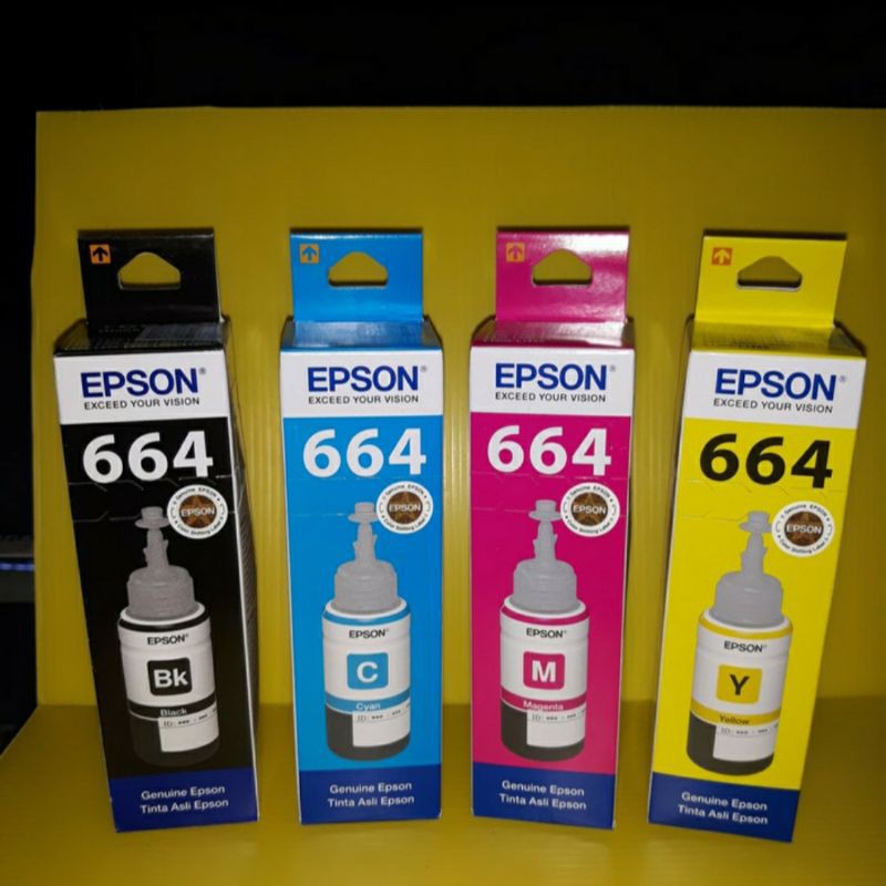 Jual Tinta Epson 664 / Epson Ink 664 ( BLACK / CYAN / MAGENTA / YELLOW ) | Shopee Indonesia