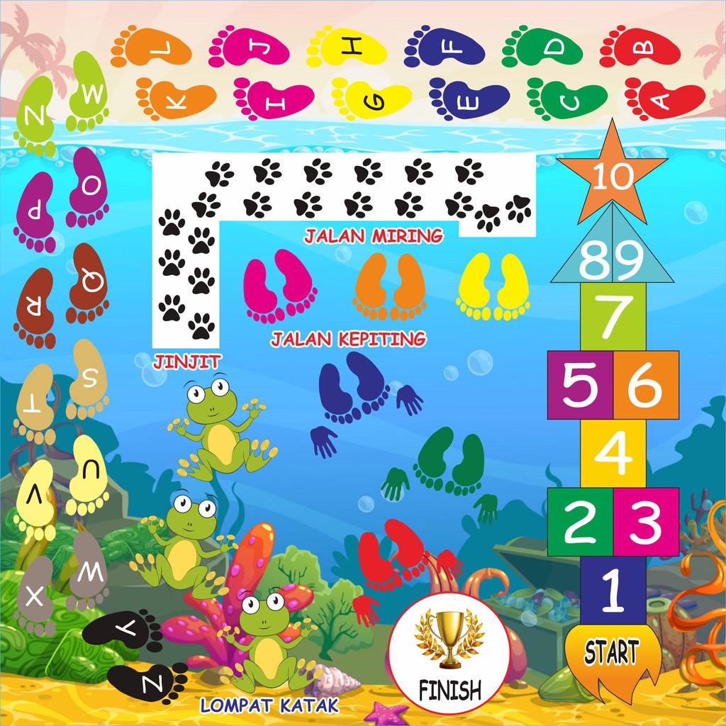 Jual Sensory Path mainan edukasi bahan Banner ukuran 2x2 meter | Shopee ...