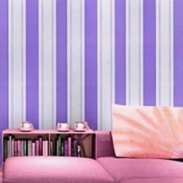Jual Wallpaper Dinding Ukuran 45 Cm X 10 M Garis Ungu Shopee Indonesia