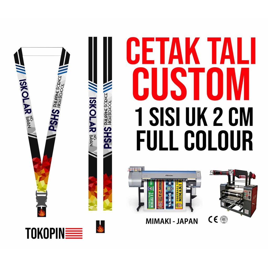Jual LANYARD CUSTOM PRINT 1 Sisi Tali 2 cm (MIN 10PCS) | Shopee Indonesia