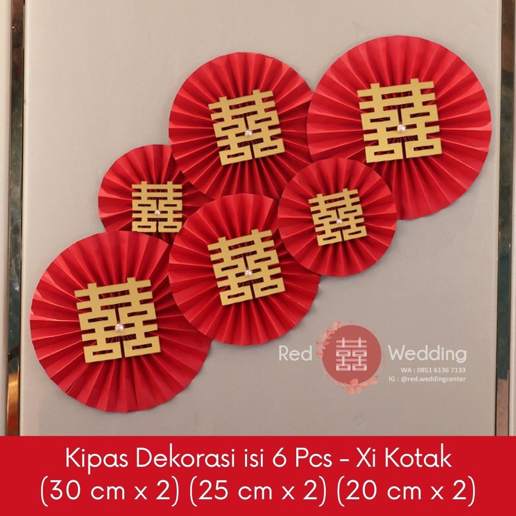 Jual Set Dekor Paperfan Dekorasi Wedding Sangjit bentuk kipas dengan ...