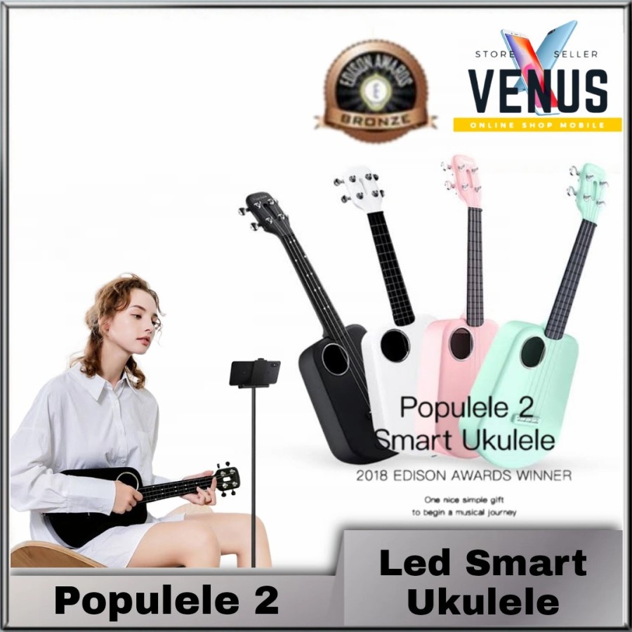 Jual Populele 2 23 Inch with LED Bluetooth USB Guitar - Smart Ukulele ...