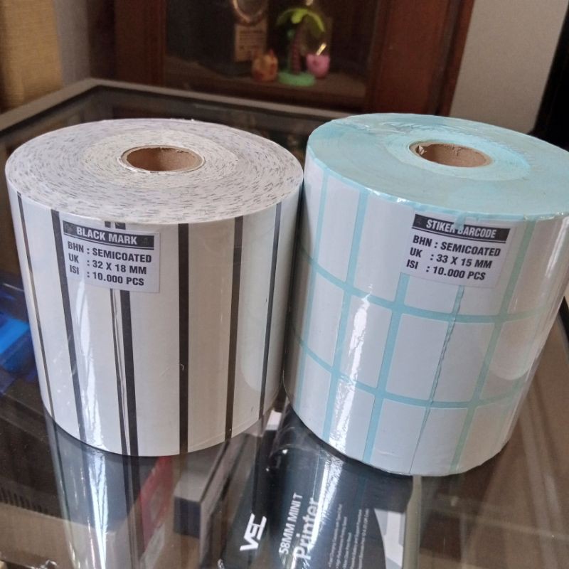 Jual STICKER LABEL BARCODE 33x15 DAN 32x18 SEMICOATED (3 LINE) | Shopee ...