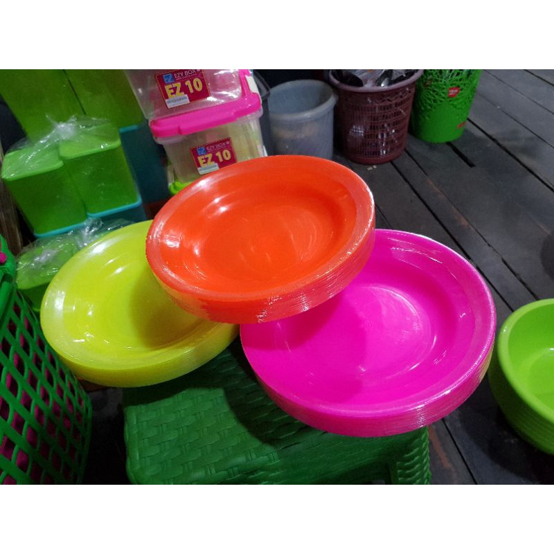 Jual (12pcs) piring murah /piring plastik murah/piring makan plastik | Shopee Indonesia