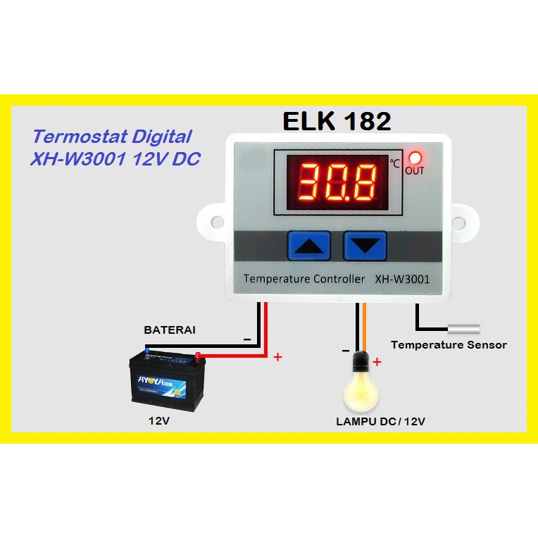 Jual Thermostat Termostat Digital XH-W3001 12V DC Temperature Controller | Shopee Indonesia