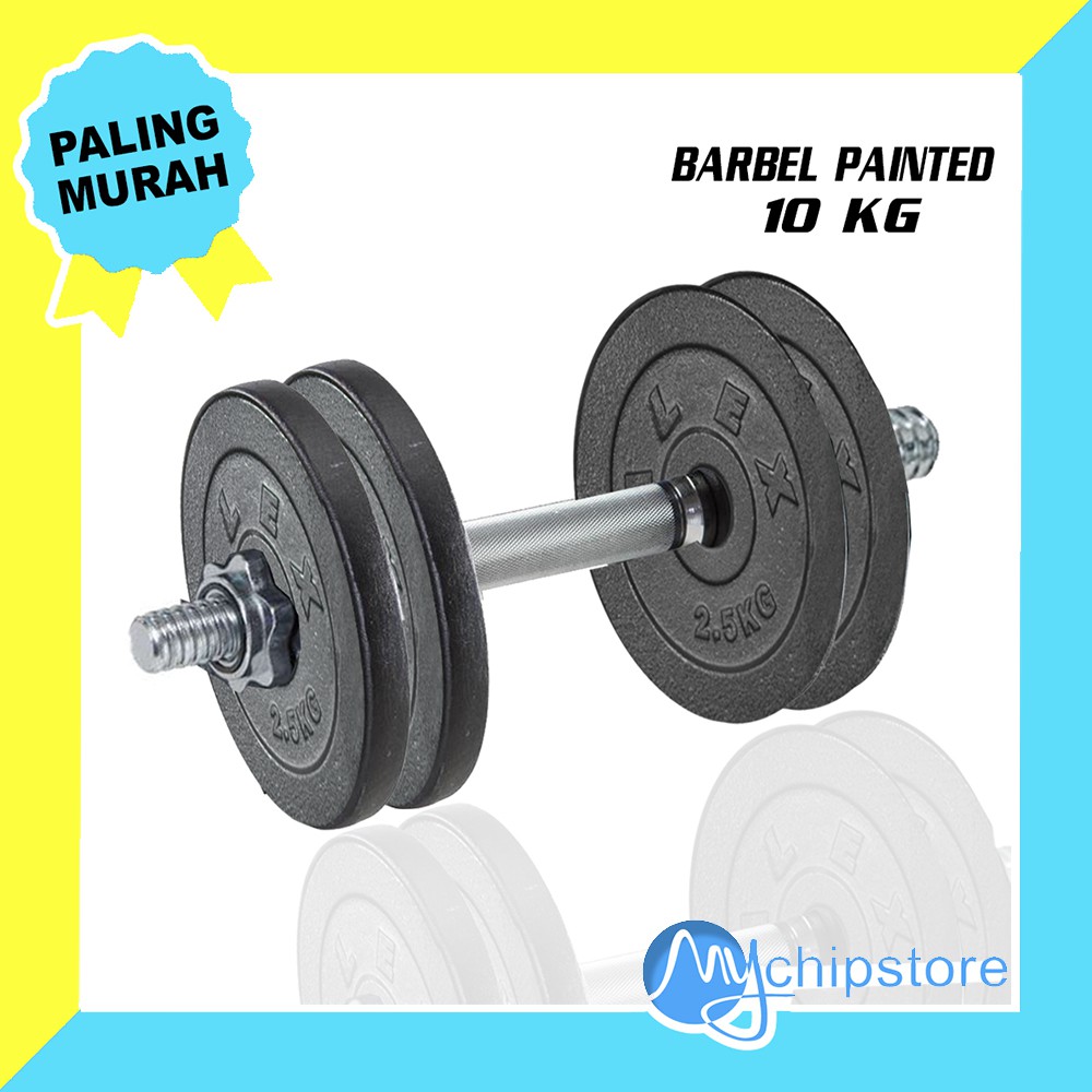 Jual Dumbell Barbel Set 10 kg Besi Painted Dumble Lapisan Karet ...