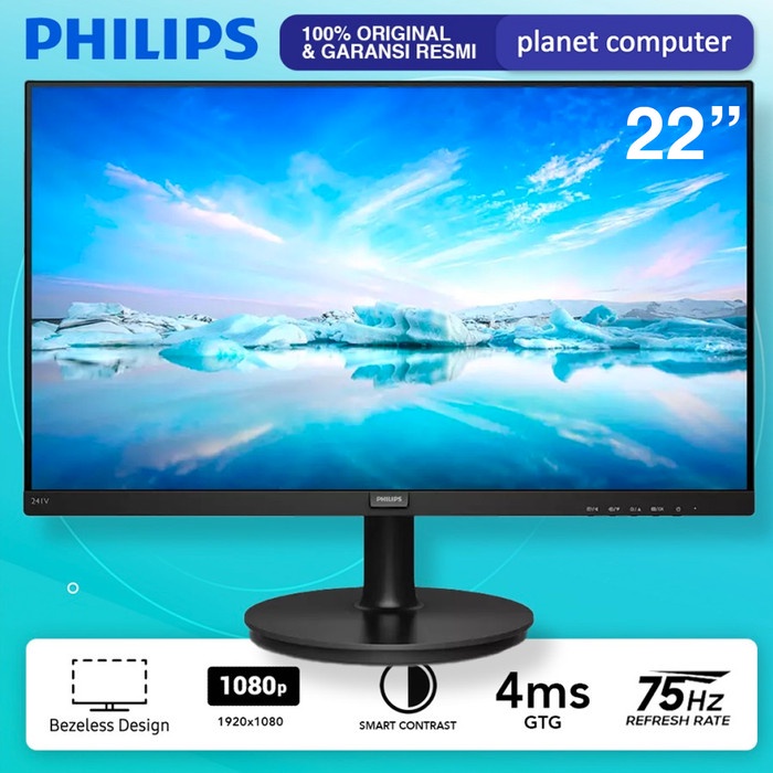 Jual Monitor LED Philips 221V8 22" VA 1080p 75Hz 4ms HDMI Vesa Mount ...
