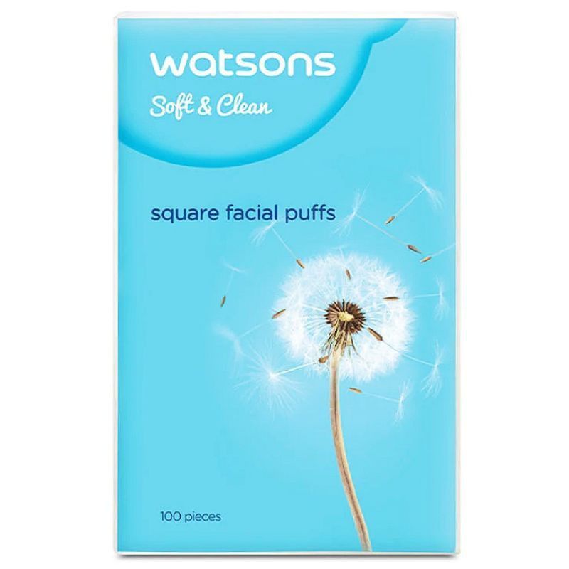 Jual kapas wajah murah watsons soft and clean square facial puffs 100 ...