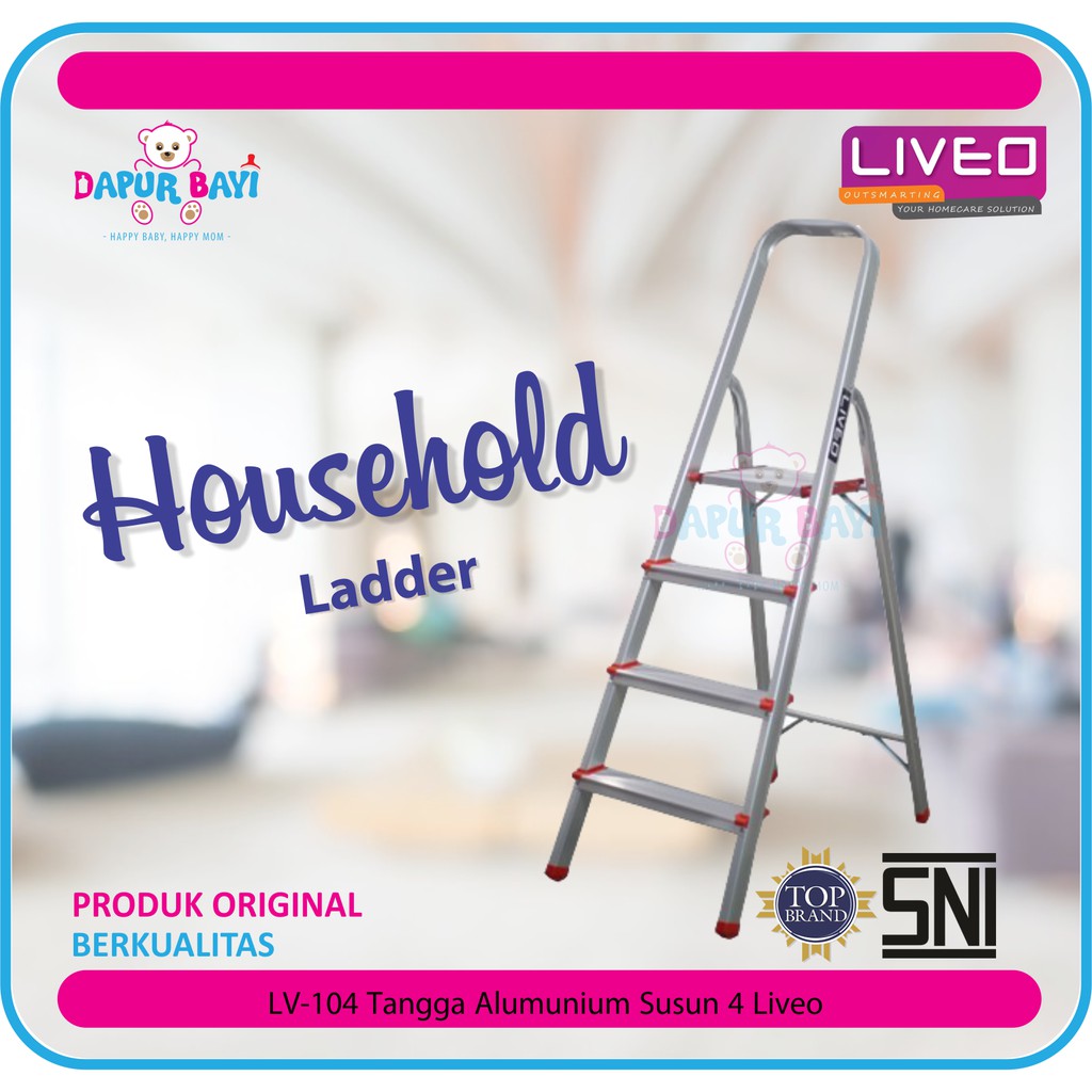 Jual Tangga Susun 4 Alumunium LV-104 LIVEO / Tangga Alumunium / Tangga ...